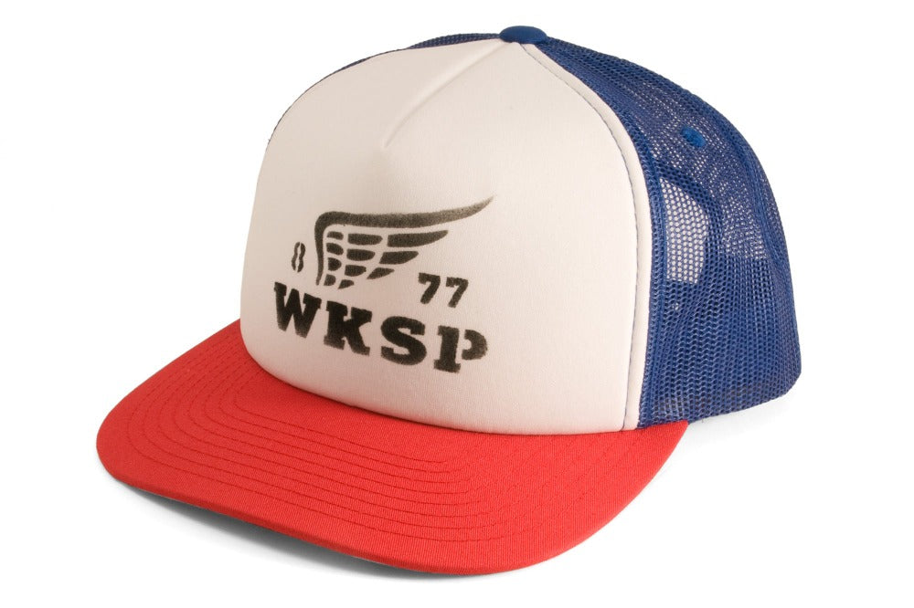 #224 - Basecap Foam Trucker Wing red blue white– 877 Workshop