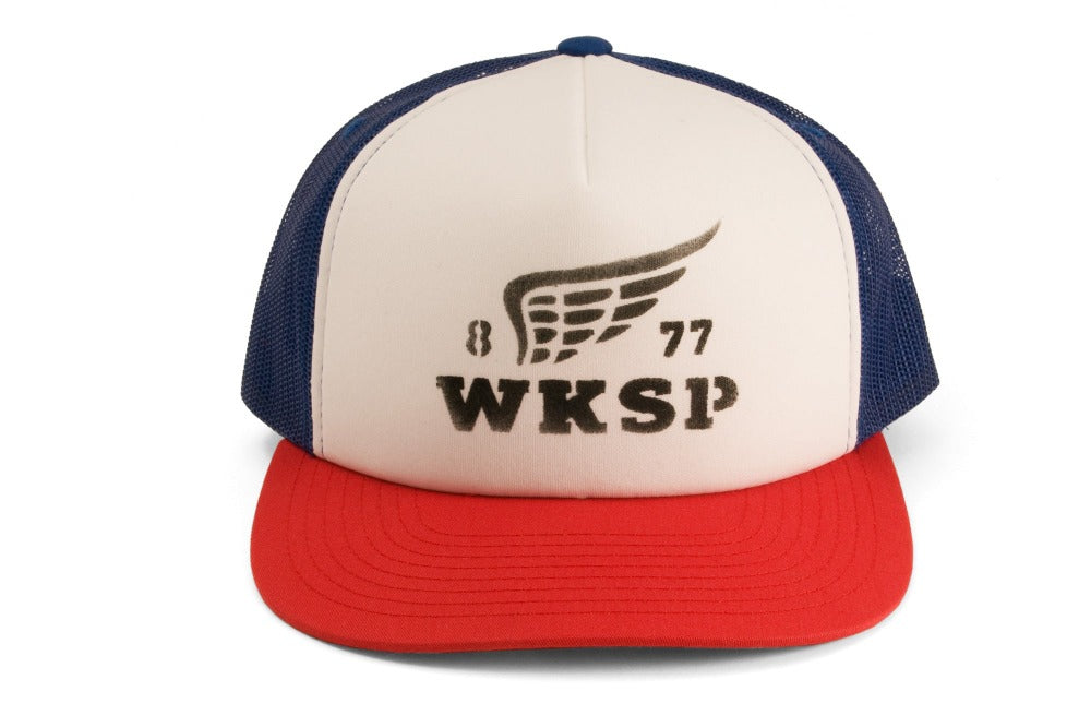 #239 - Basecap Foam Trucker Wing red blue white– 877 Workshop