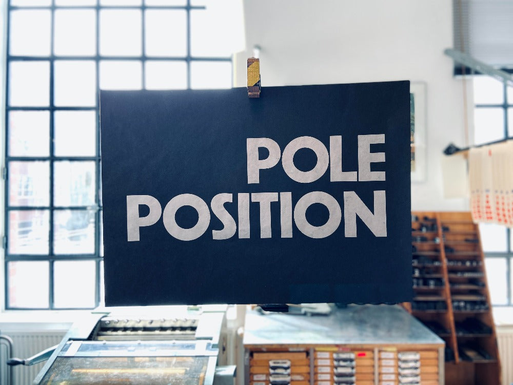 #173 - Poster Woodtype Pole Position– 877 Workshop