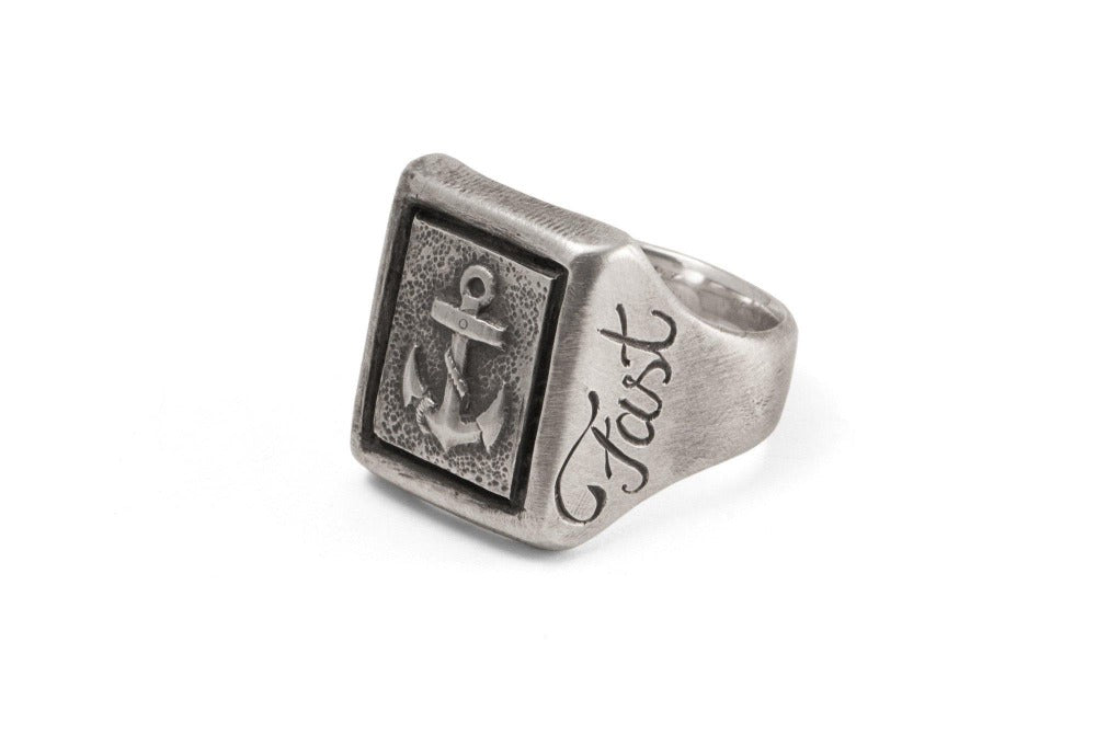 #036 - Signet Ring Navy Hold Fast– 877 Workshop